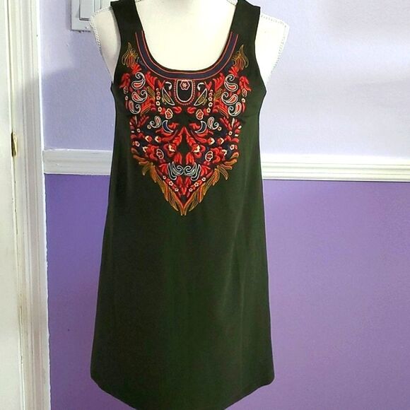 Gianni Bini | Dresses | Gb Gianni Bini Boho Hippie Dark Green Floral ...
